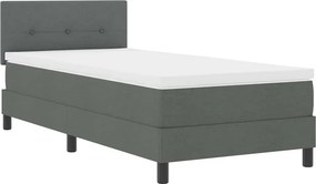 Postel s boxspringem s čelo Tmavě šedá 100 x 200 cm textil 3338665
