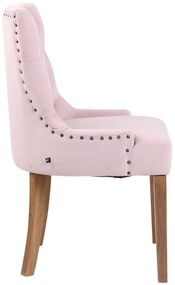 Jídelní židle Mossley - samet - světlé nohy | růžová