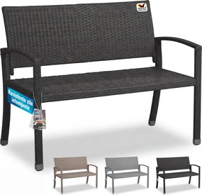 Umělý ratan Zahradní lavice černý 122x58x87cm