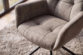 Designová otočná židle Vondila taupe samet