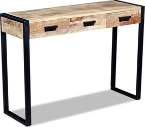 vidaXL Konzolový stolek se 3 zásuvkami, masivní mangovníkové dřevo 110x35x78 cm [243299]