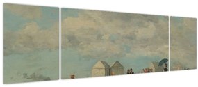 Obraz - Eugène Boudin, Beach Scene, reprodukce (170x50 cm)