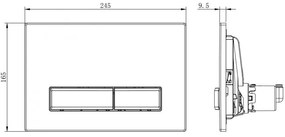 Mexen Fenix ​​Air 09, pneumatické dvojité tlačítko pro splachování, chrom matný, 6A0902