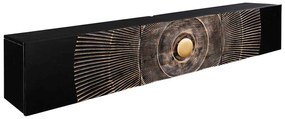 Designový závěsný TV stolek Venetia 160 cm černo-zlatý