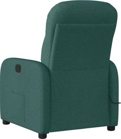 Elektrické masážní polohovací křeslo tmavě zelené textil 3302968
