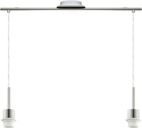 BRILAGI - LED Lustr na lanku RETRO GLASS 2xE27/60W/230V matný chrom/kouřová šedá