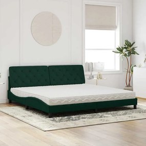 Postel s matrací tmavě zelená 200 x 200 cm samet 3208679