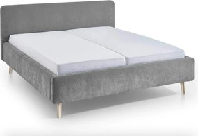 Šedá čalouněná dvoulůžková postel bez roštu 180x200 cm Mattis – Meise Möbel