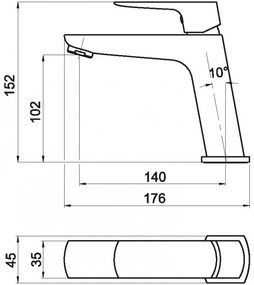 NOVASERVIS umyvadlová baterie bez výpusti NOBLESS EGO chrom, 43001/1,0