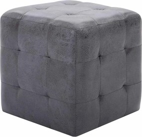 Noční stolky 2 ks šedé 30 x 30 x 30 cm umělá broušená kůže 249015