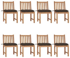 Zahradní židle s poduškami 8 ks masivní teak 3073165