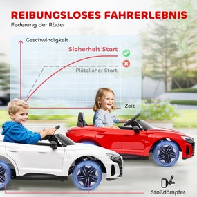 HOMCOM dětské elektrické autíčko, dětské autíčko na dálkové ovládání, AUDI RS e-tron GT dětské autíčko s bezpečnostním pásem, klaksonem a hudbou a sv…