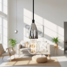 Toolight Rea, Stropní lampa závěsná Chrome držák žárovky APP358-1CP, OSW-08424