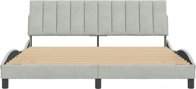 Rám postele bez matrace Hanko světle šedý 180 x 200 cm samet 3207861