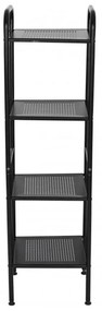 Erga Lexa, koupelnový kovový regál se 4 policemi 28x33x114,5 cm, černá matná, ERG-YKA-P.LEXA-4-BLK