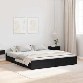 Rám postele s úložným prostorem s čelo Černý dub 200 x 200 cm 3335262