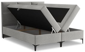 Světle šedá boxspring postel s úložným prostorem 140x200 cm Pakalana – Makamii