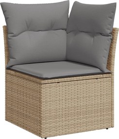 9dílná zahradní sedací souprava s poduškami béžová polyratan 3222998