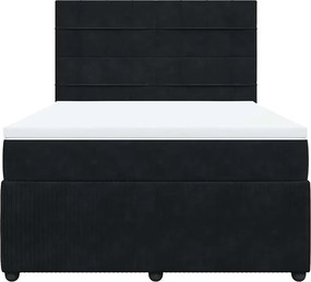 Box spring postel s matrací černá 140 x 190 cm samet 3292336