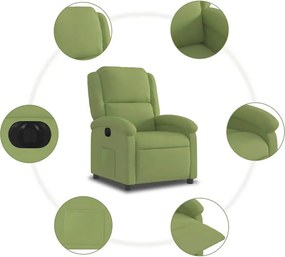 Elektrické polohovací křeslo světle zelené samet 3204281