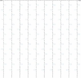 Hobby Line LED světelný závěs do okna, 200 × 200 cm, ledově bílá, 200 diod, čirý kabel, IP20 do interiéru
