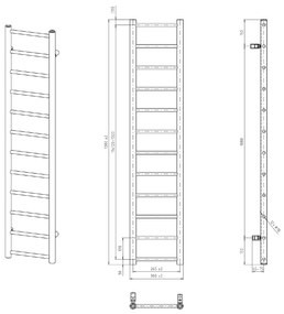 Sapho DINA otopné těleso 300x1380 mm, černá mat - IR373B