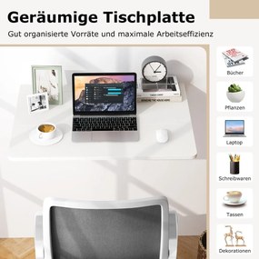Costway Nástěnný skládací stůl šetřící prostor Skládací – 80 × 60 cm, bílý
