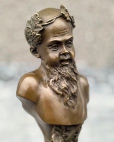 Bronzová busta Bacchus - socha boha vína