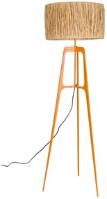 Oranžová stojací lampa DUTCHBONE AFRA 157 cm z přírodních vláken