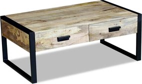 vidaXL Konferenční stolek se 2 zásuvkami, masivní mangovníkové dřevo 100x60x40 cm [243297]