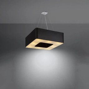 Závěsné svítidlo Urano, 1x černé textilní stínítko, (bílý plast), (60 cm)