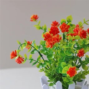 Bytová dekorace - umělá rostlina v květináči - výška 11 cm Barvy: Oranžová