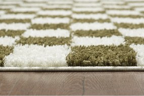 Tmavě zelený/krémový koberec 80x150 cm Grida – ESTE
