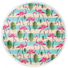 Tutumi - Plážová osuška Flamingo - růžová - ⌀ 150 cm