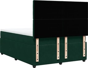 Box spring postel s matrací tmavě zelená 160x200 cm samet 3292397