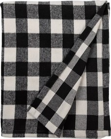 Černo-bílý károvaný pléd - 130*170 cm