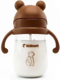 Kidnort Bringebaer Hrneček s brčkem 240ml hnědý