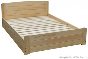 dřevěná dvoulůžková manželská postel s úložným prostorem Wersal chalup