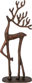 Měděná soška soba na podstavci z hliníku – 14*8*37 cm