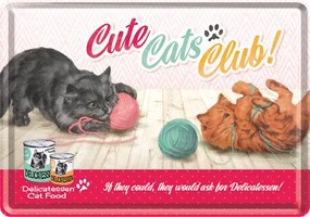 Postershop Plechová pohlednice - Cute Cats Club!
