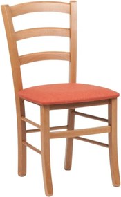 Jídelní čalouněná židle PAYSANE — masiv, látka, více barev, nosnost 155 kg Dub Lux 10 Terracotta