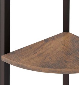 3patrová rohová police tmavě hnědá a černá 45,5 x 31,5 x 120 cm 336389