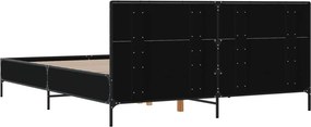 Rám postele černý 120 x 200 cm kompozitní dřevo a kov 3279992