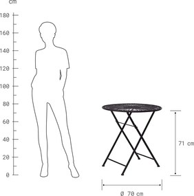 Butlers TERRACE HILL Balkónový set 2 ks židle a 1 ks stůl - tm. hnědá