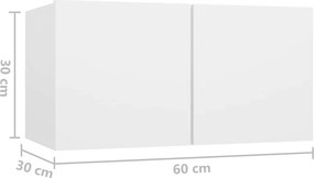 8dílný set TV skříněk bílý kompozitní dřevo 3078691