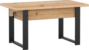 Rozkládací polohovací konferenční stolek HOGO 3v1 | 120-157x62,5-74,5x67 cm | síla horní desky 32 mm | dub artisan/černé nohy