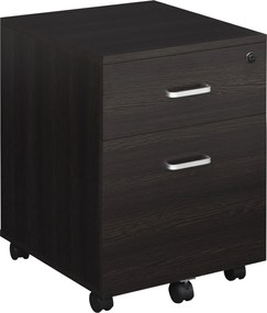 Vinsetto Mobilní Kancelářská Skříň na A4 s Kolečky - Skříň s 2 Zásuvkami a Zámkem 40x45x55,6 cm Wengué | Aosom