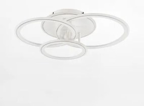 Bílo-chromované LED stropní svítidlo LUNAR s dálkovým ovládáním