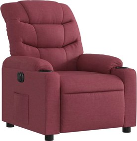 Elektrické polohovací křeslo vínové textil 3206630
