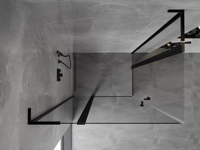 Mexen, Mexen Mist L Duo výklopný sprchový kout 120 x 95 cm, průhledný, černý - 8A4L-120-095-70-00